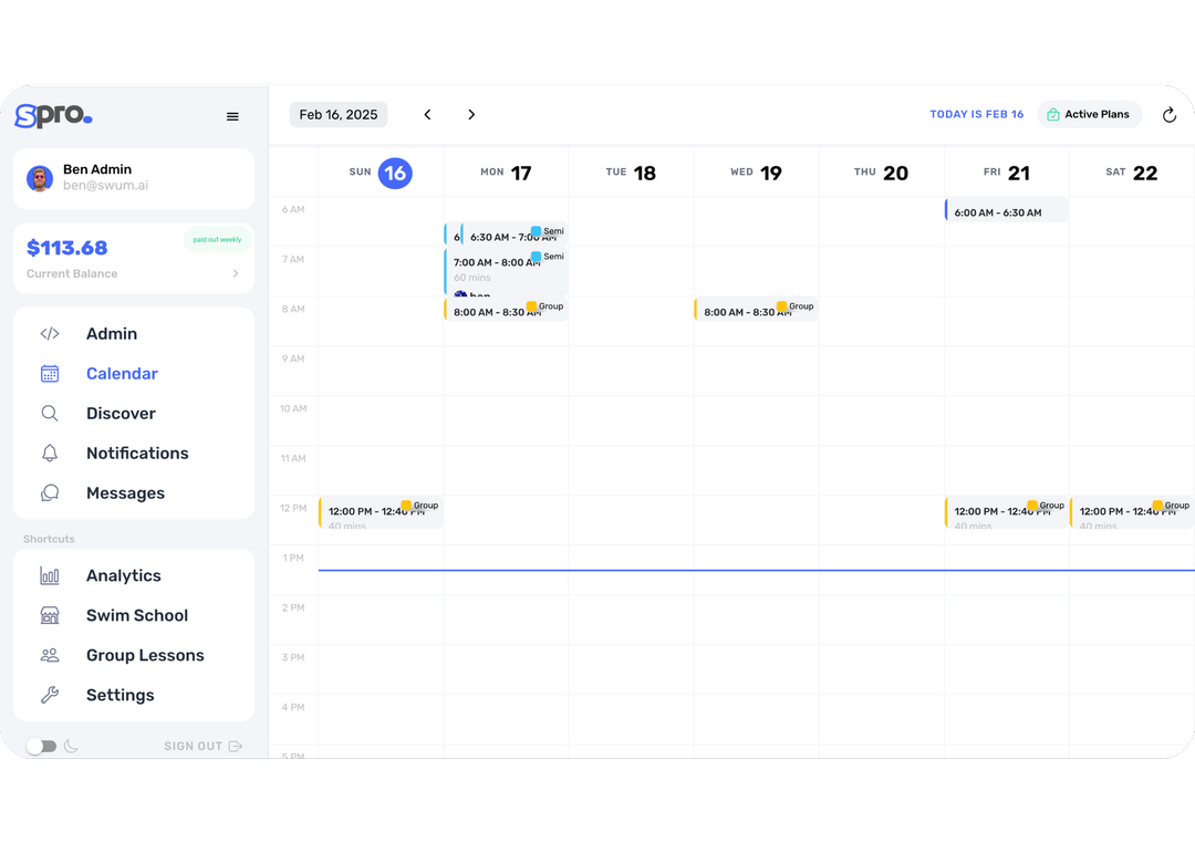 Swum | #1 Swim Lesson Scheduling Software for Instructors & Schools